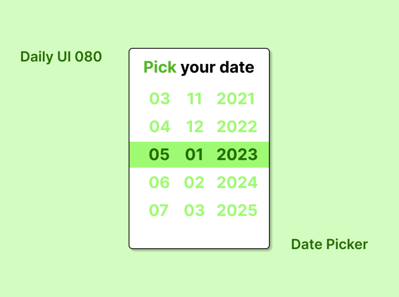Date Picker by Deepanshu Jhariya on Dribbble