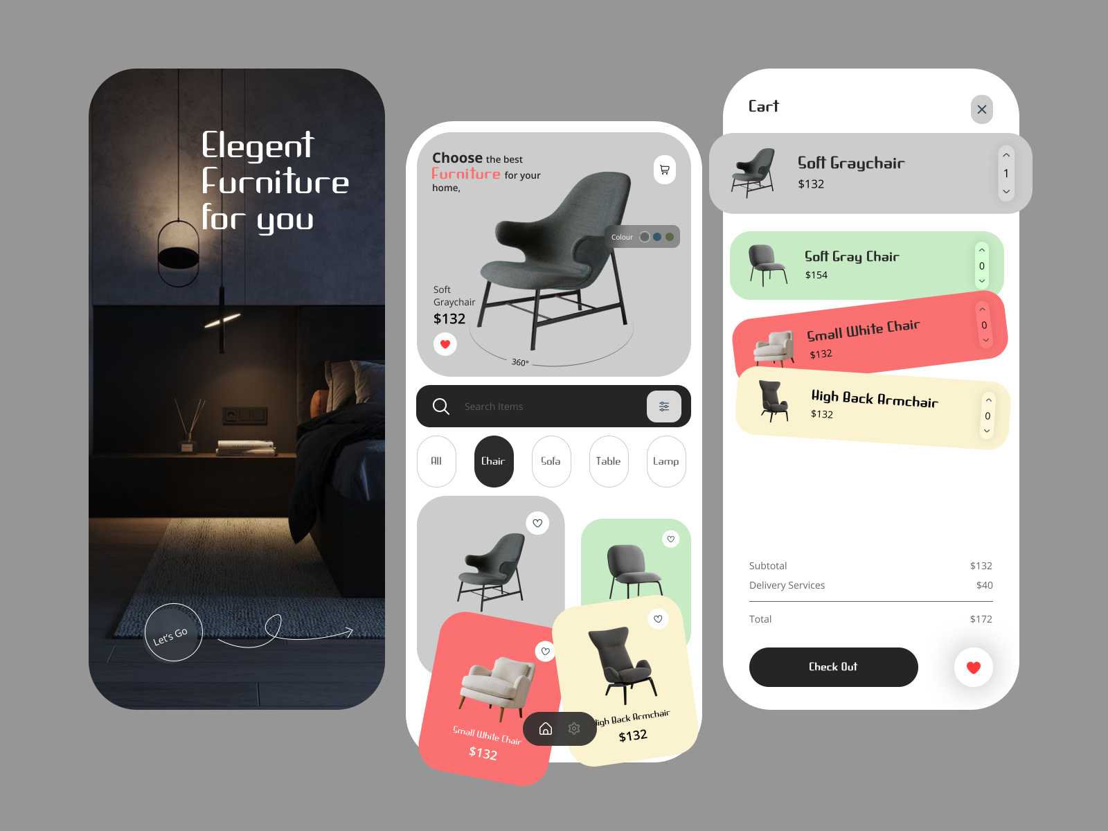 Furniture Mobile App Screen by Rakib ® on Dribbble
