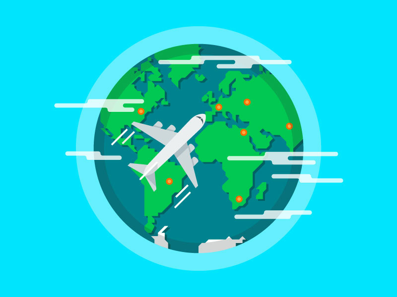 Plane Flying Around The World