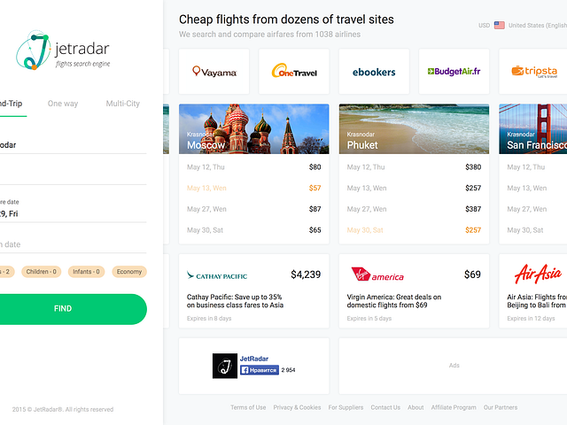 Redesign Jetradar by Alexey Degtyarik on Dribbble