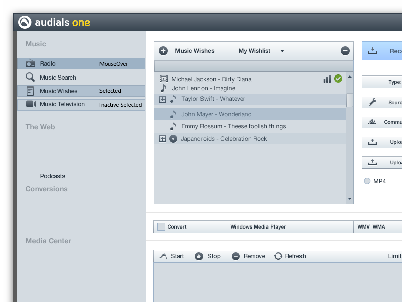 Audials 11 preview - white by Sorin Jurcut on Dribbble