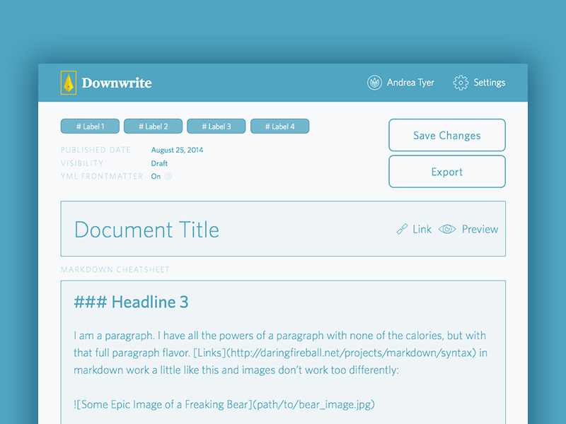 Downwrite Editor by Charlie ⚡️ on Dribbble