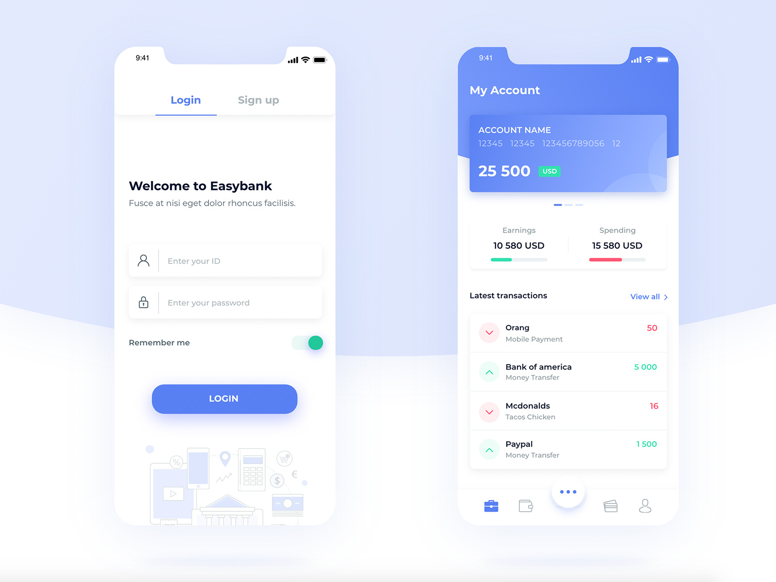 Bank App #1 by Oussama Majid on Dribbble