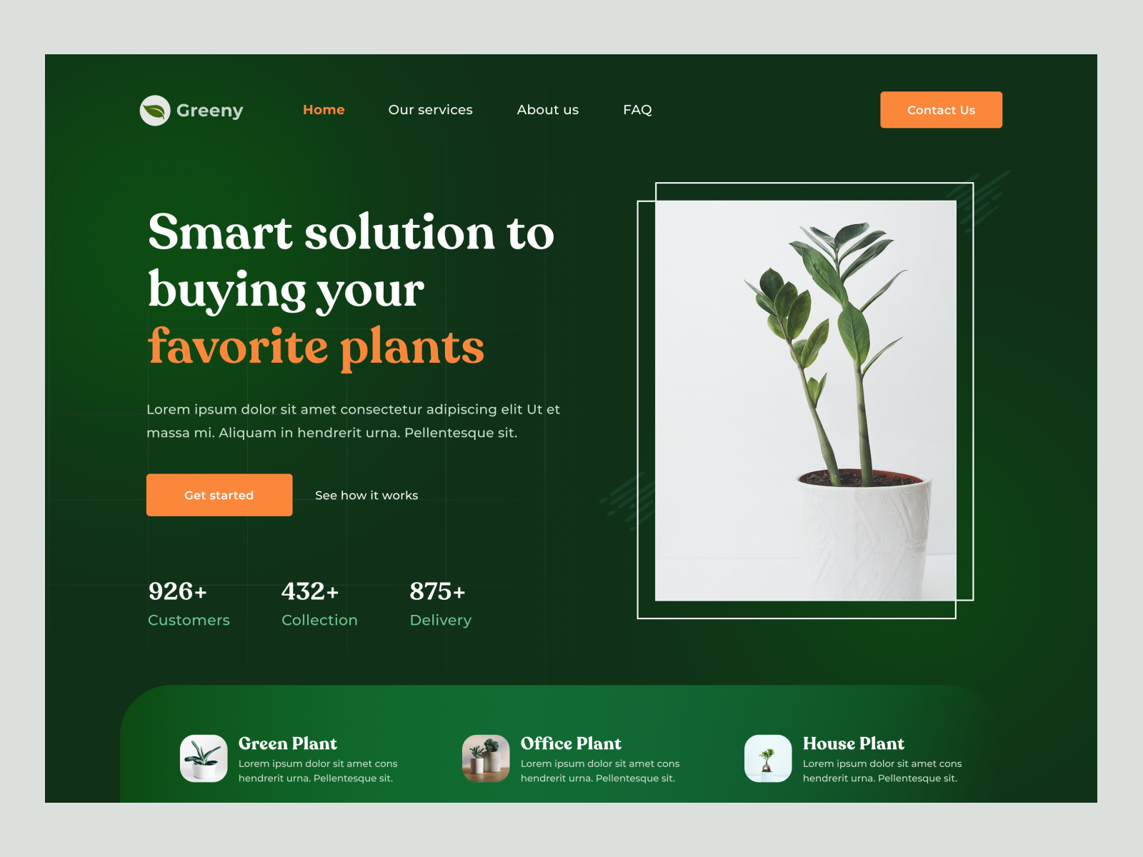 Plant Shop Website Header by Nure Afrin Era on Dribbble