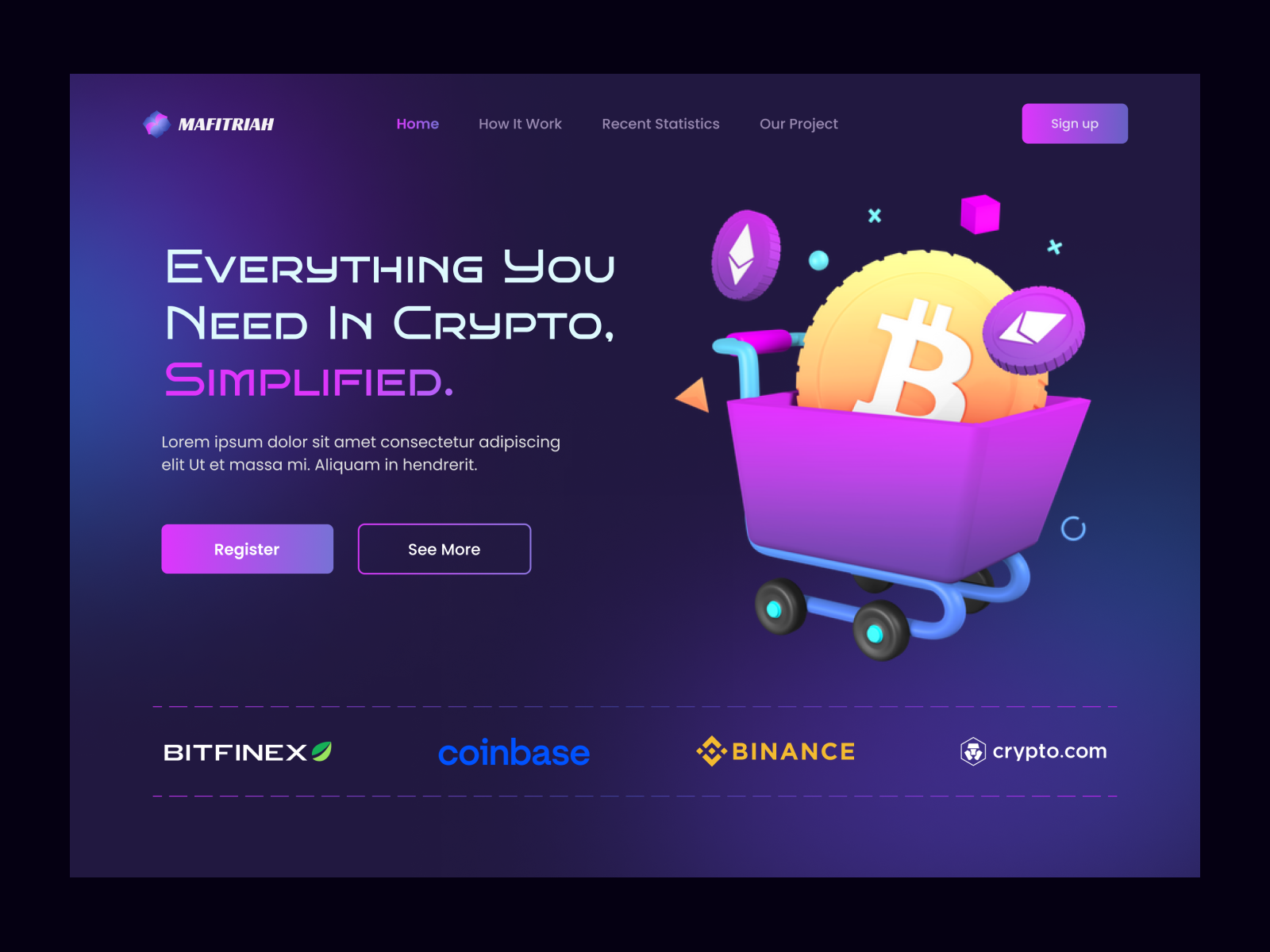Cryptocurrency Landing Page Design by Nure Afrin Era on Dribbble