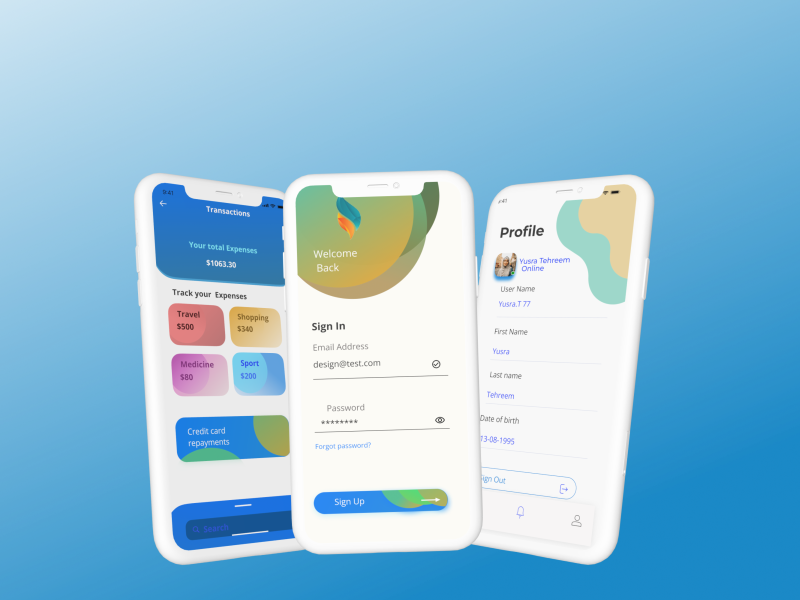 User Interface Finance App Design by Yusra Tehreem on Dribbble