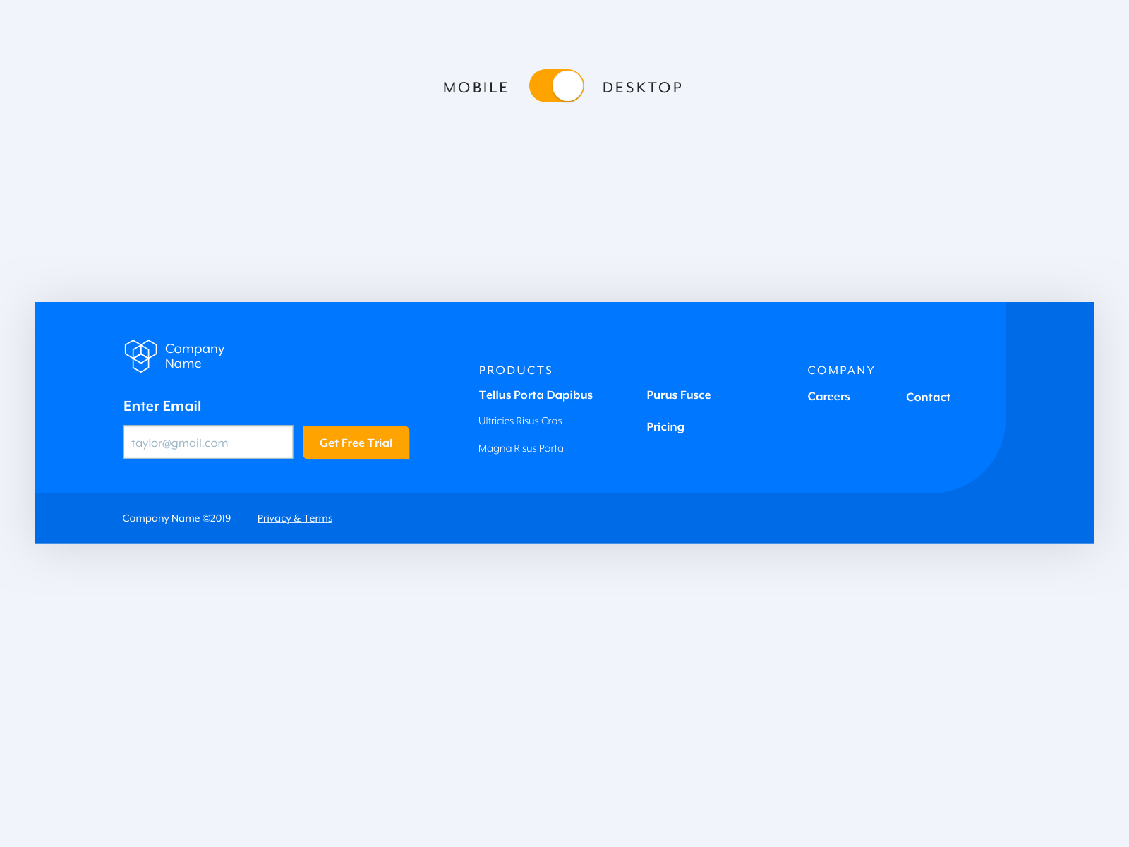 Footer UI by Stephanie on Dribbble