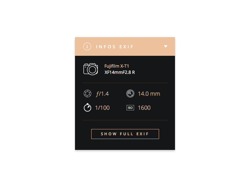 Photos EXIF infos by Matthieu B. on Dribbble