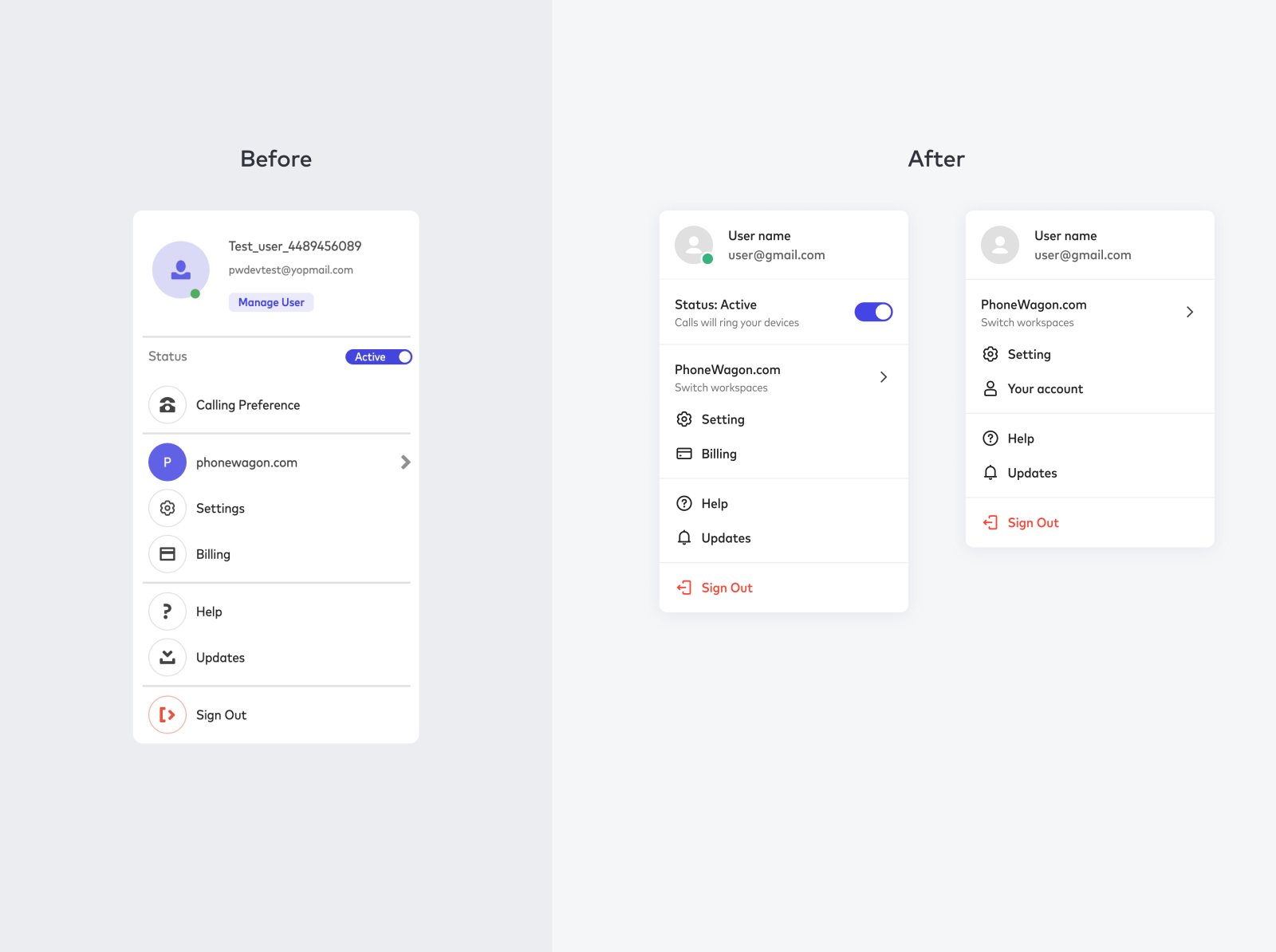 Option list redesign by Yaxin Z on Dribbble