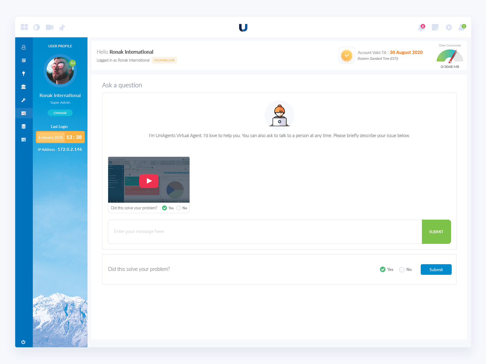 Agent CRM Ask a Question Page Design by komal on Dribbble