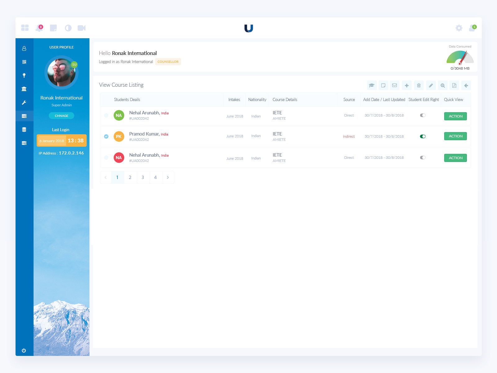 Agent CRM Listing Page Design by komal on Dribbble
