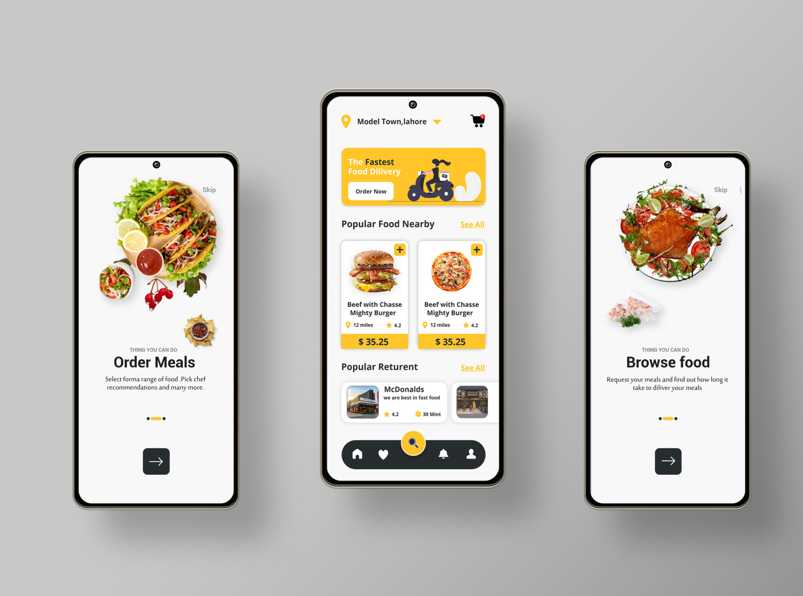 Food App Design by Ameer Hussain (UI UX Designer ) on Dribbble