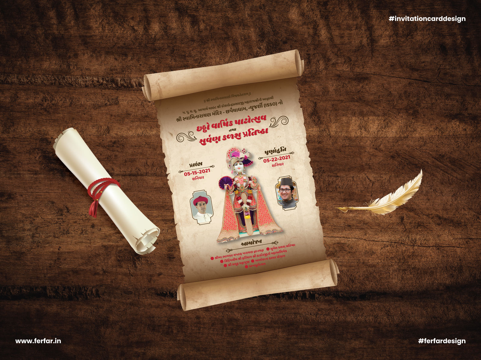 Invitation Card Design | Indian Temple by Ferfar Design on Dribbble