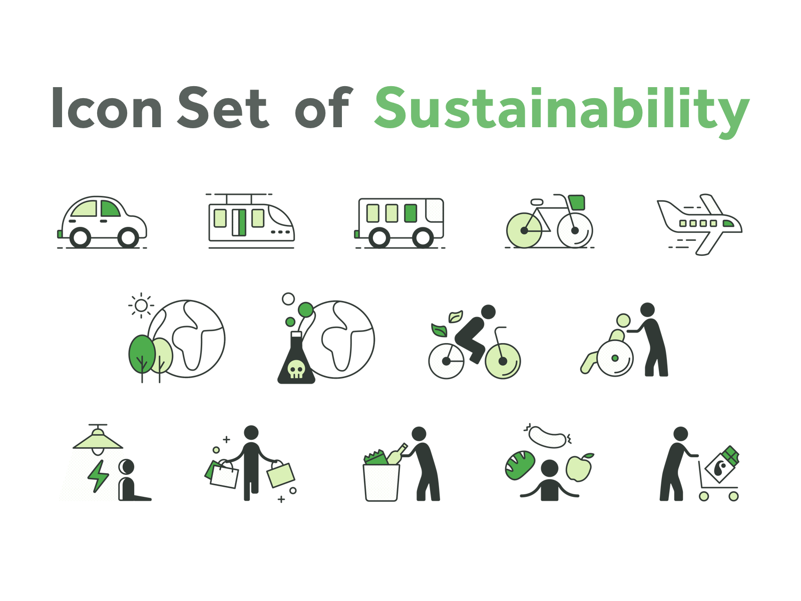 Icon Design for sustainability parcour by Hikari on Dribbble