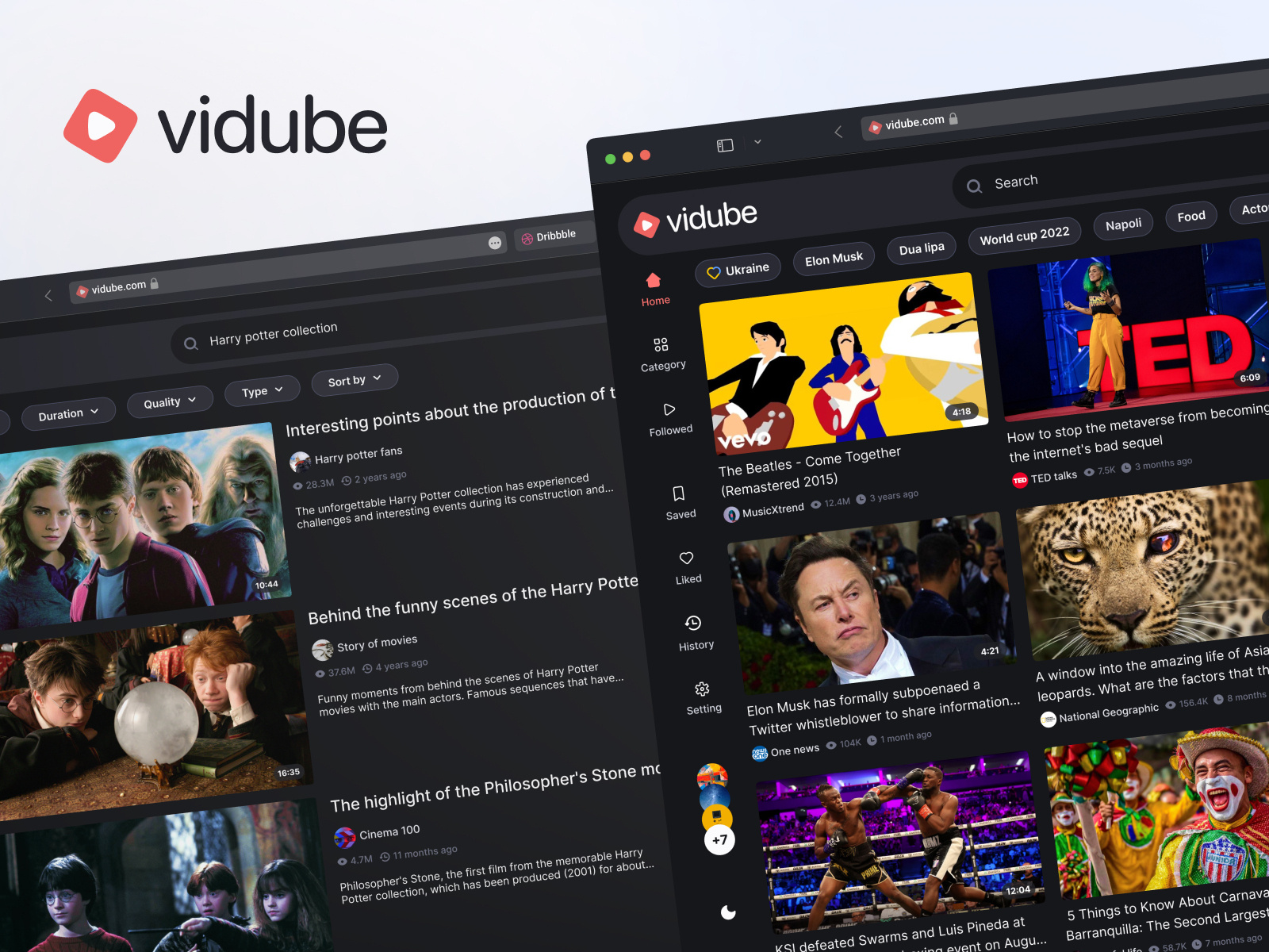 Vidube / Online video platform by NXstudio on Dribbble