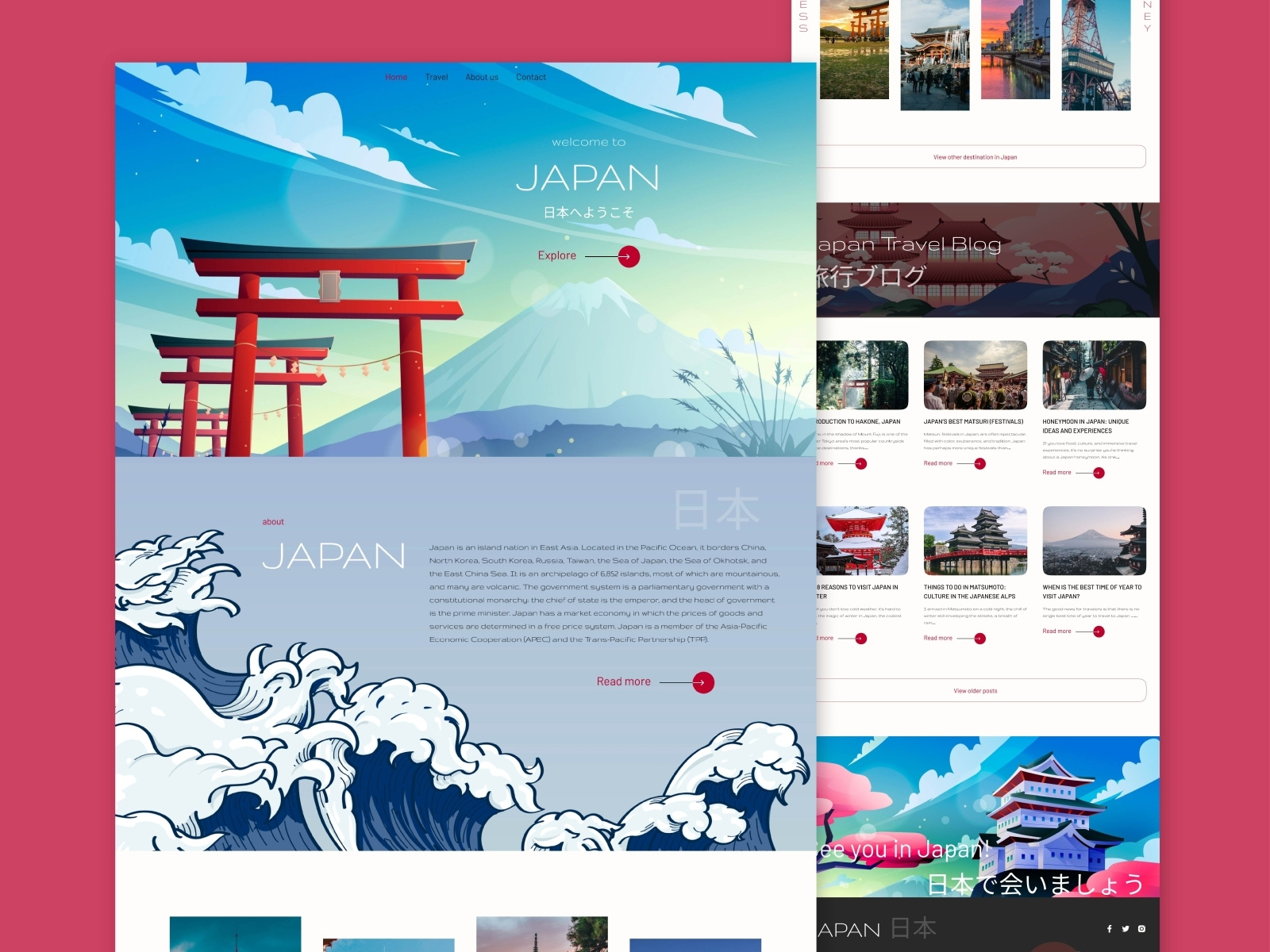 Japan Travel Website Concept by Vicko Fernando on Dribbble