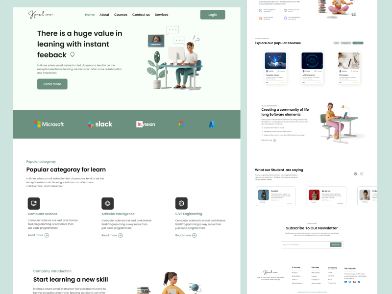 Online course landing page by Emon@6 on Dribbble