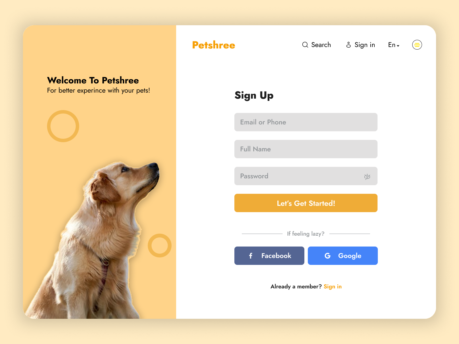 Daily ui- Sign Up page web design by Dhruv Chauhan on Dribbble