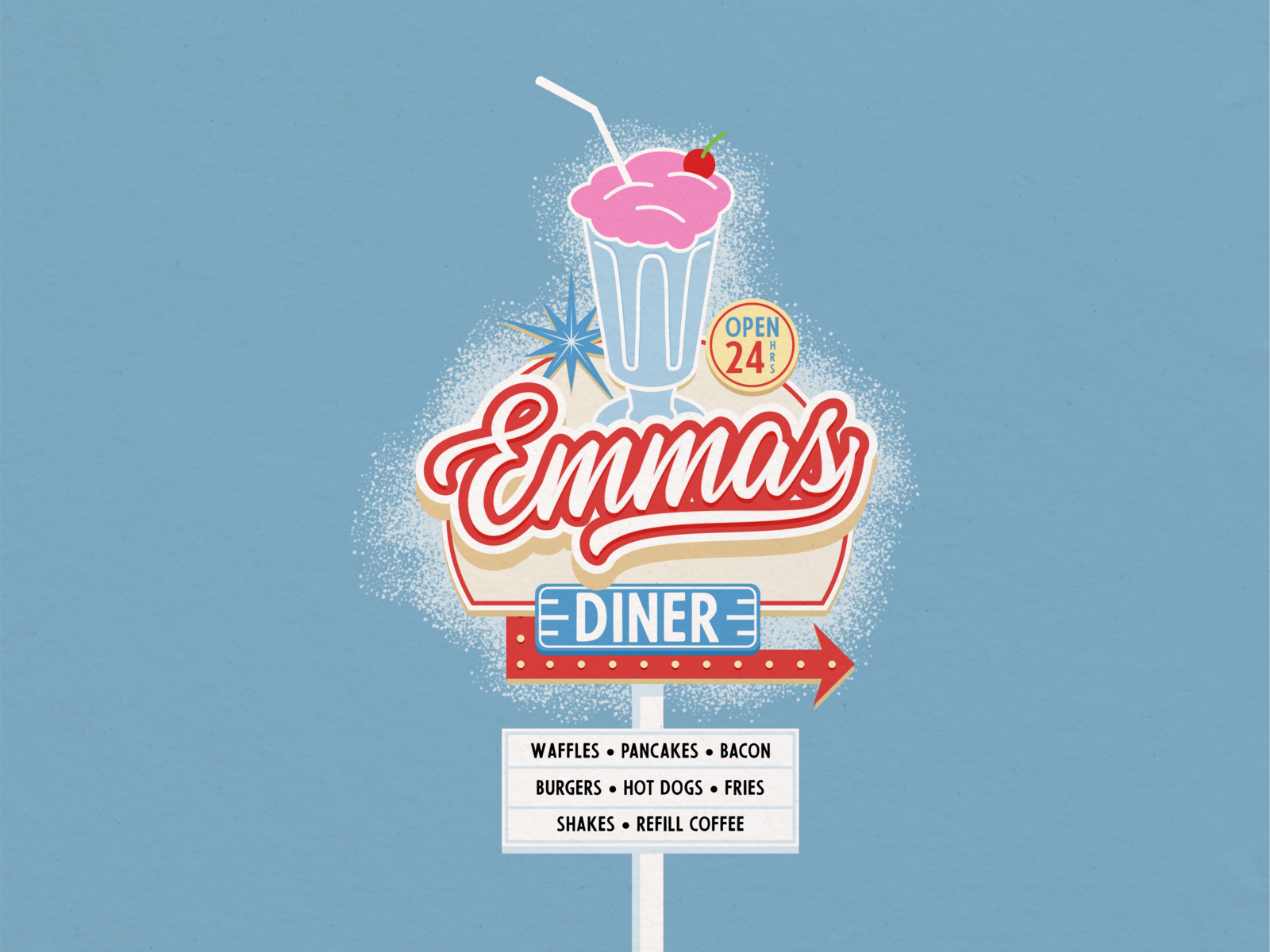 Retro Diner Sign Exploration By Gary Taylor On Dribbble