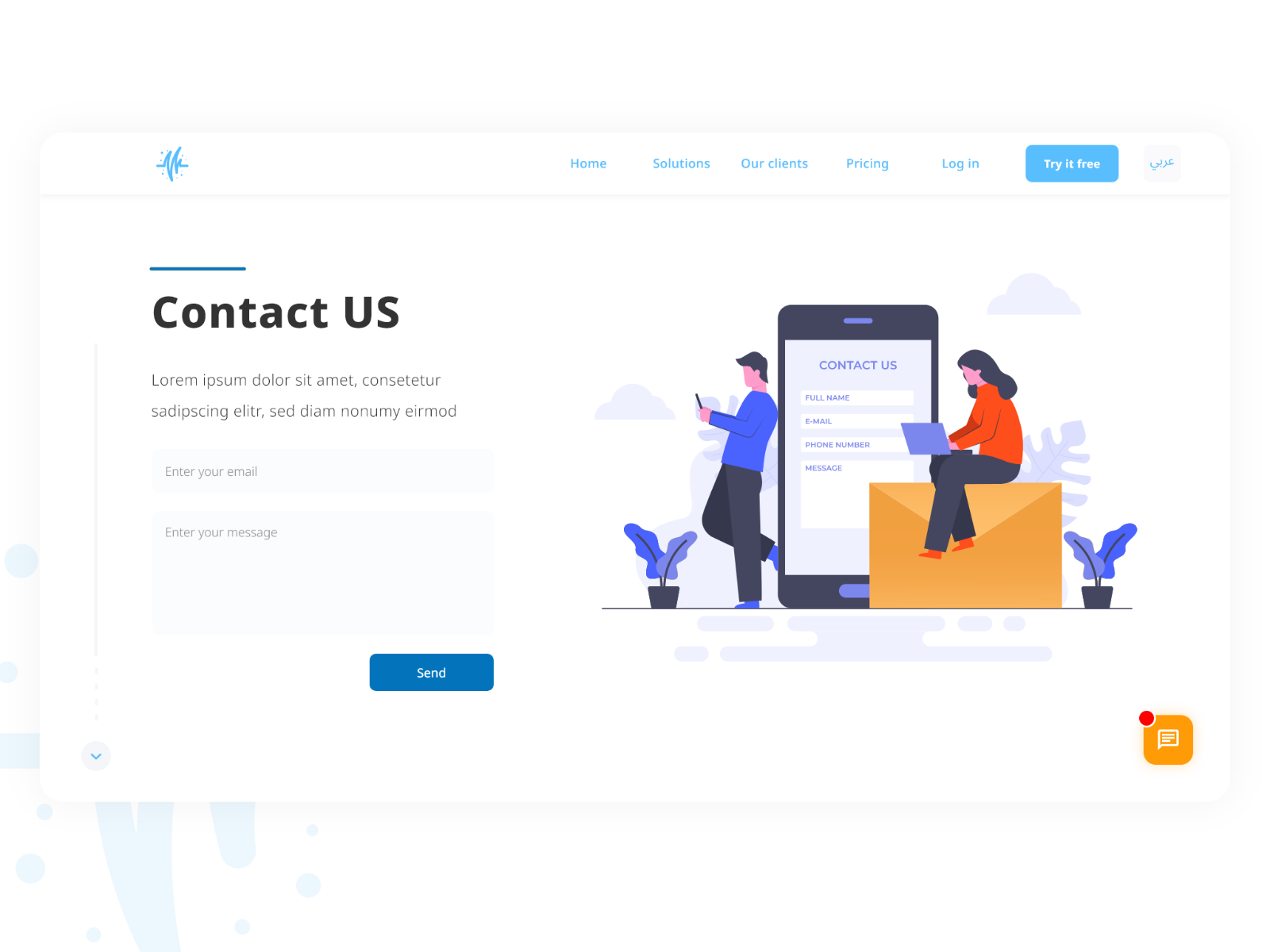 Contact us by Ahmed ElHadi on Dribbble