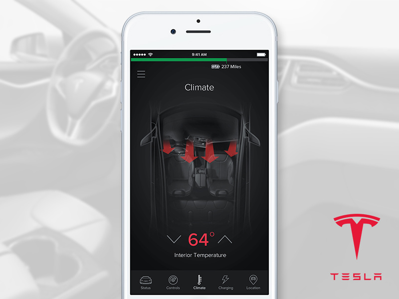Tesla OneTouch - Climate Screen by Mark Myrick for Digital Surgeons on ...