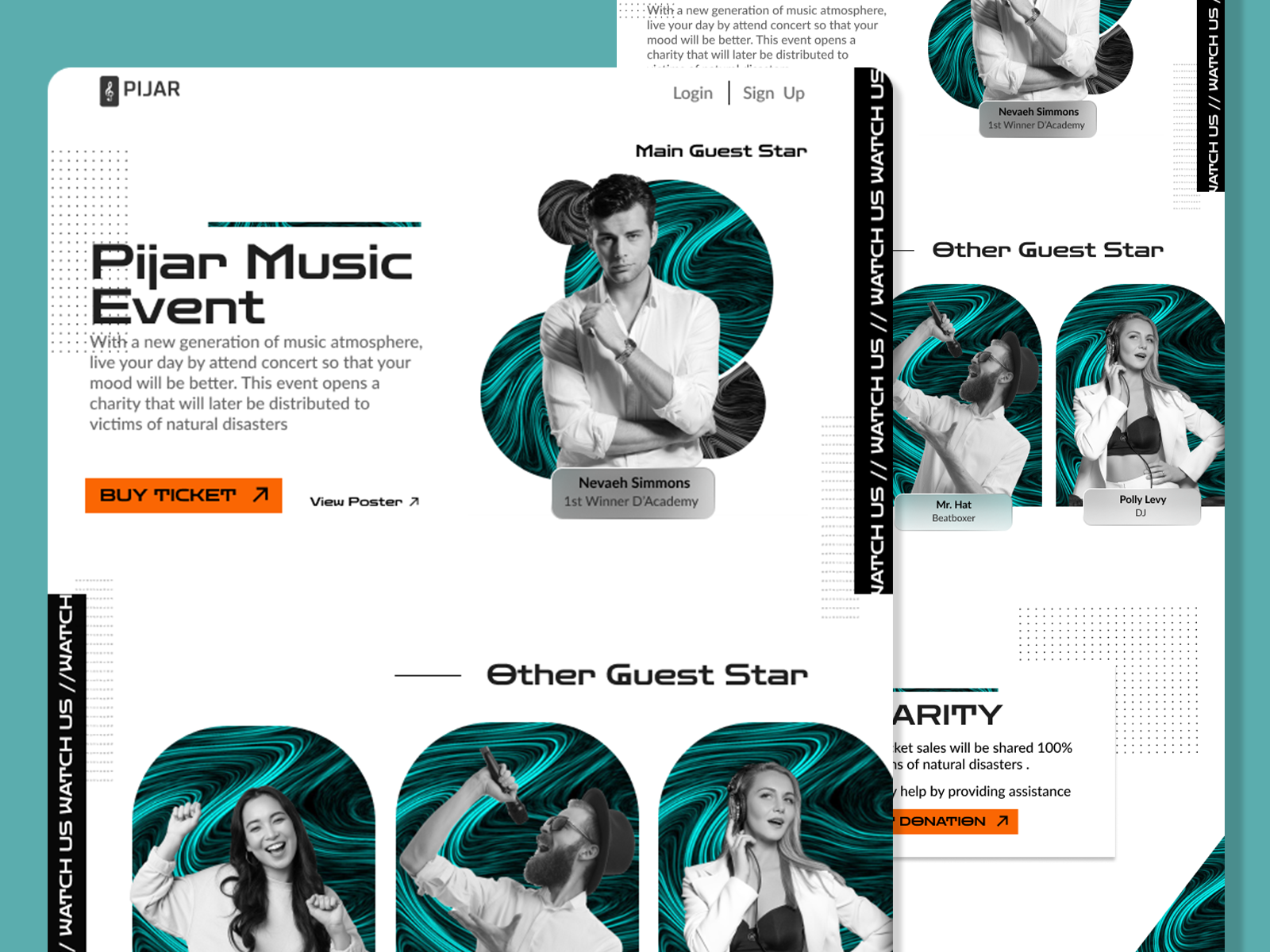 Pijar: Music Event Charity Web Design by Muhammad Faza Lamik on Dribbble