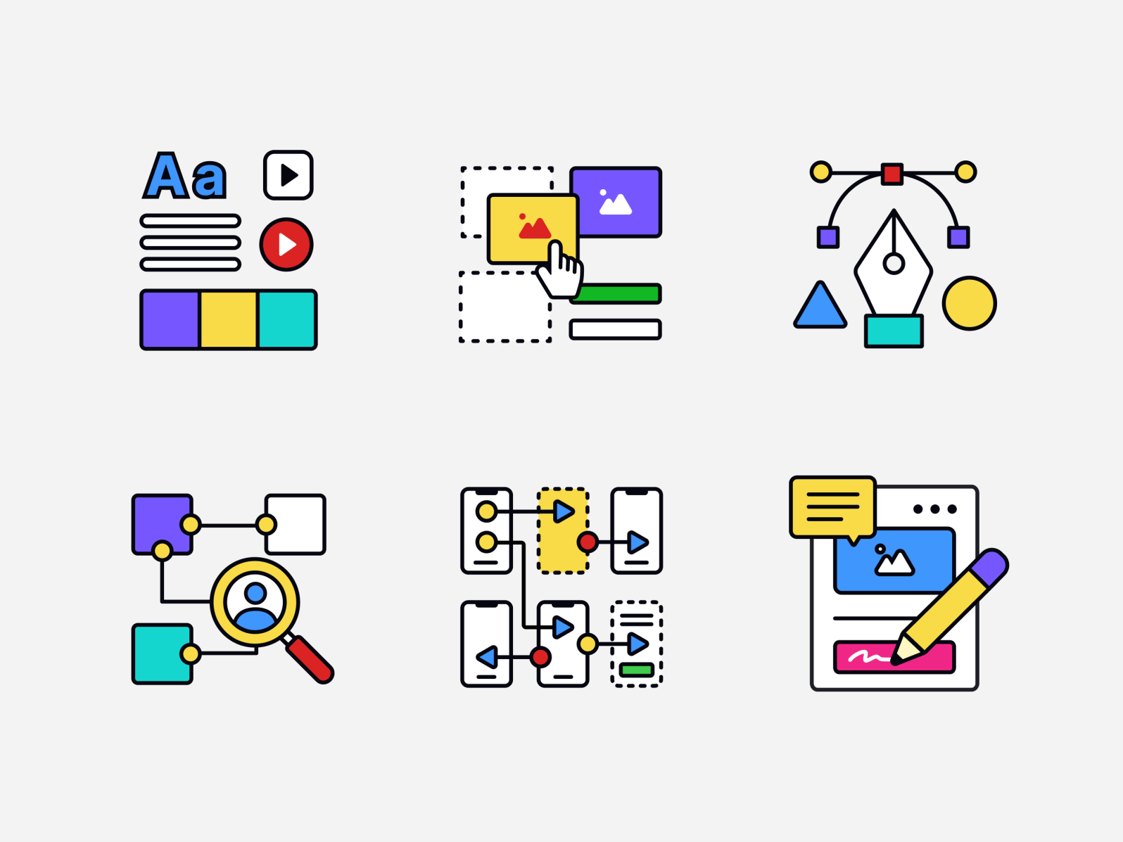 Career Paths Icons by Katerina Tereshko for Uxcel on Dribbble