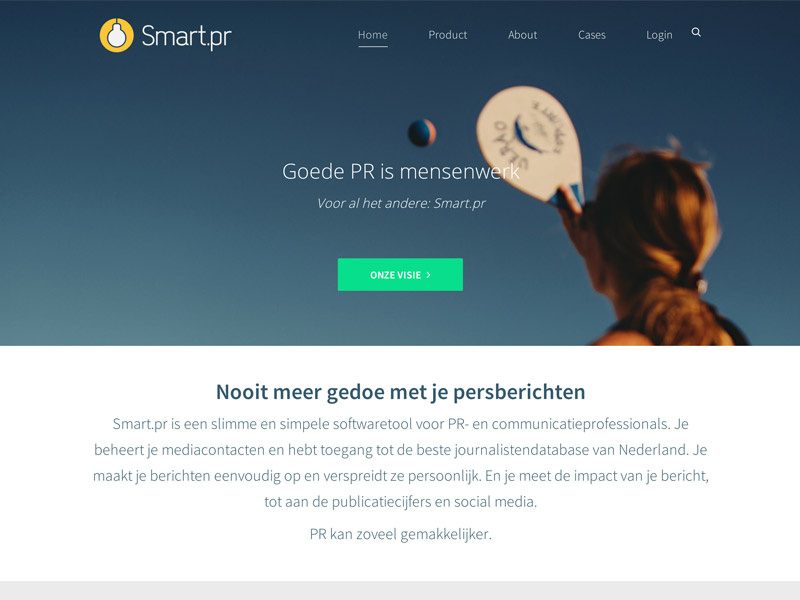 Smart.pr marketing website by Startup Studio Nescio on Dribbble