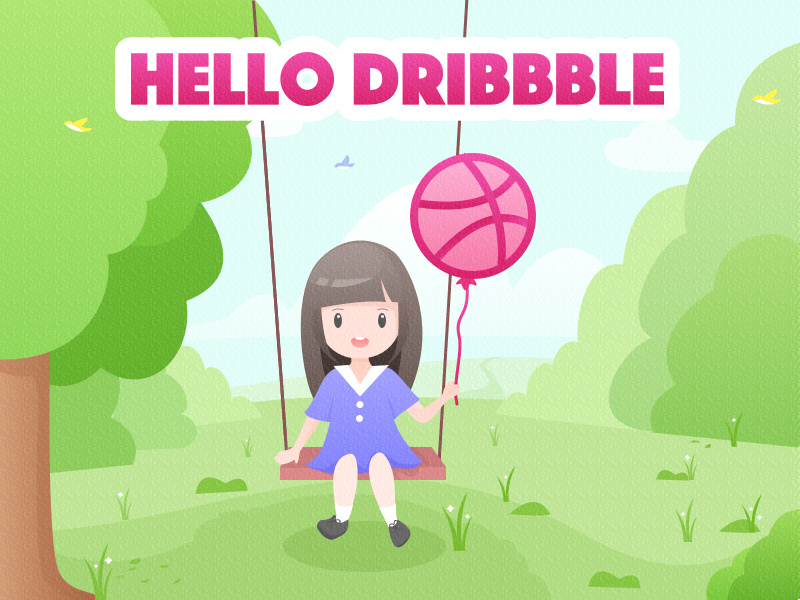 Hello Dribbble by 樱花果子 on Dribbble