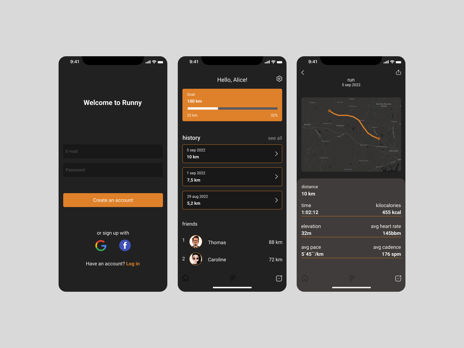 Running App Design by Yuliya Ivanova on Dribbble