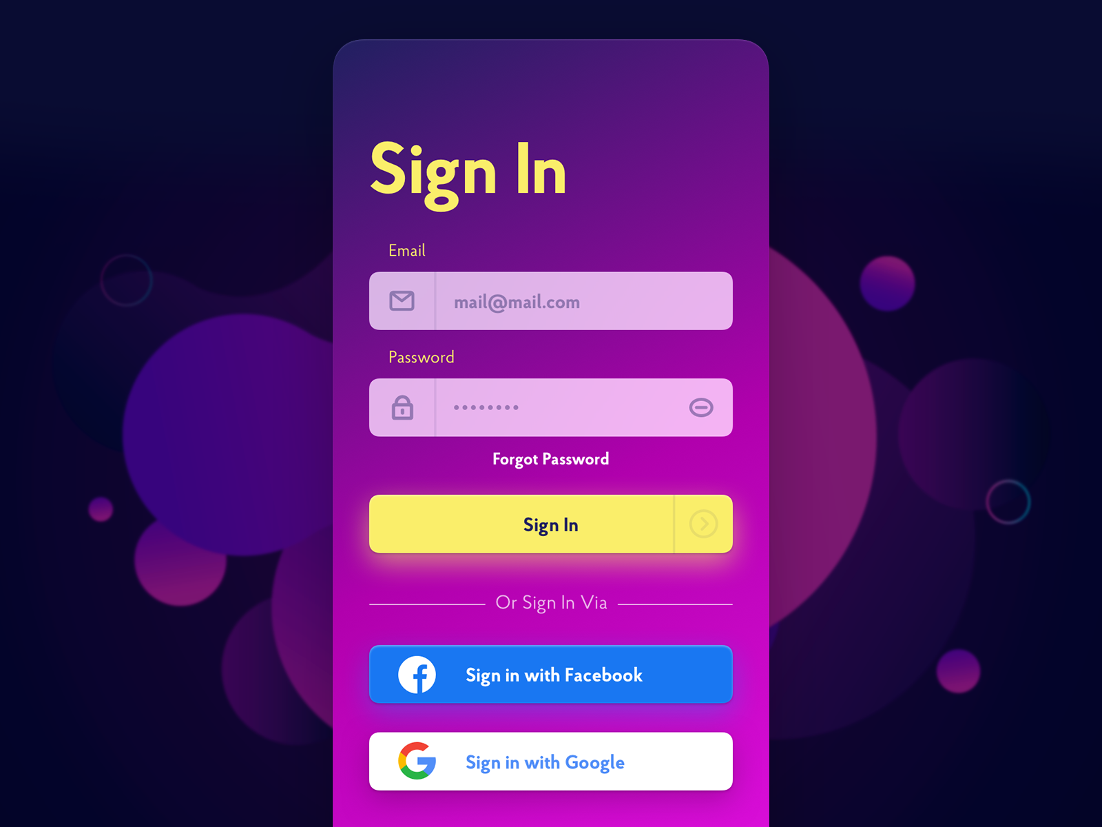 Sign In screen for VIEWD by Evgeniy Sapunkov on Dribbble