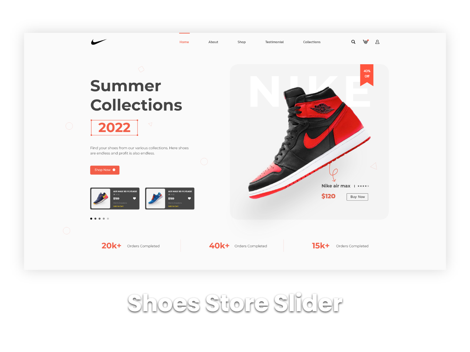 Slider Design for Shoes Store by PathFinder on Dribbble