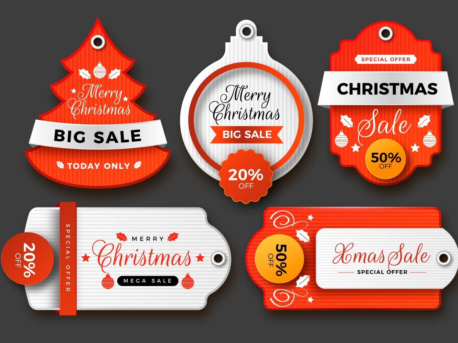 Realistic Christmas sale tag collection by Lata Giri on Dribbble