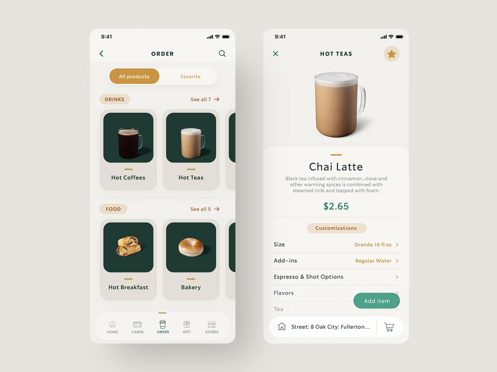Starbucks - UX/UI Redesign "Order page" by Michel Achkar on Dribbble