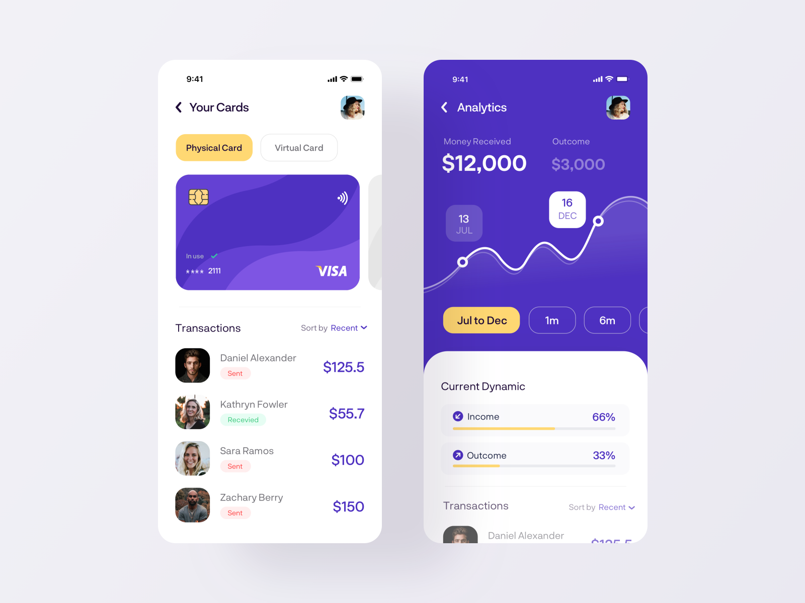 Money Transfer Mobile App - My Cards by Michel Achkar on Dribbble