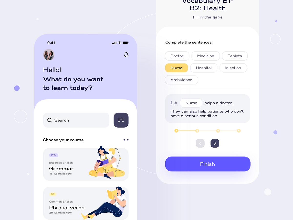 Learning Language Mobile App UI by Michel Achkar on Dribbble
