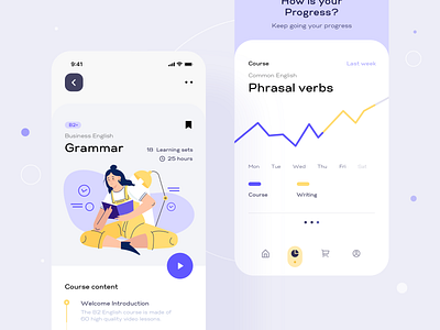 Learning Language Mobile App UI by Michel Achkar on Dribbble