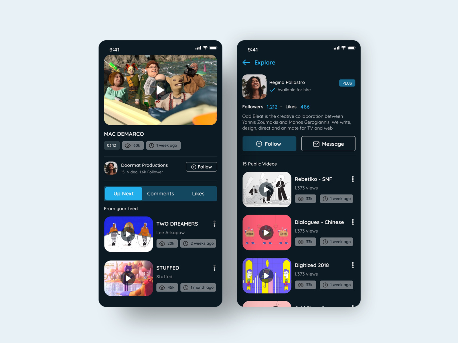 Vimeo Mobile App _ Redesign 02 by Michel Achkar on Dribbble