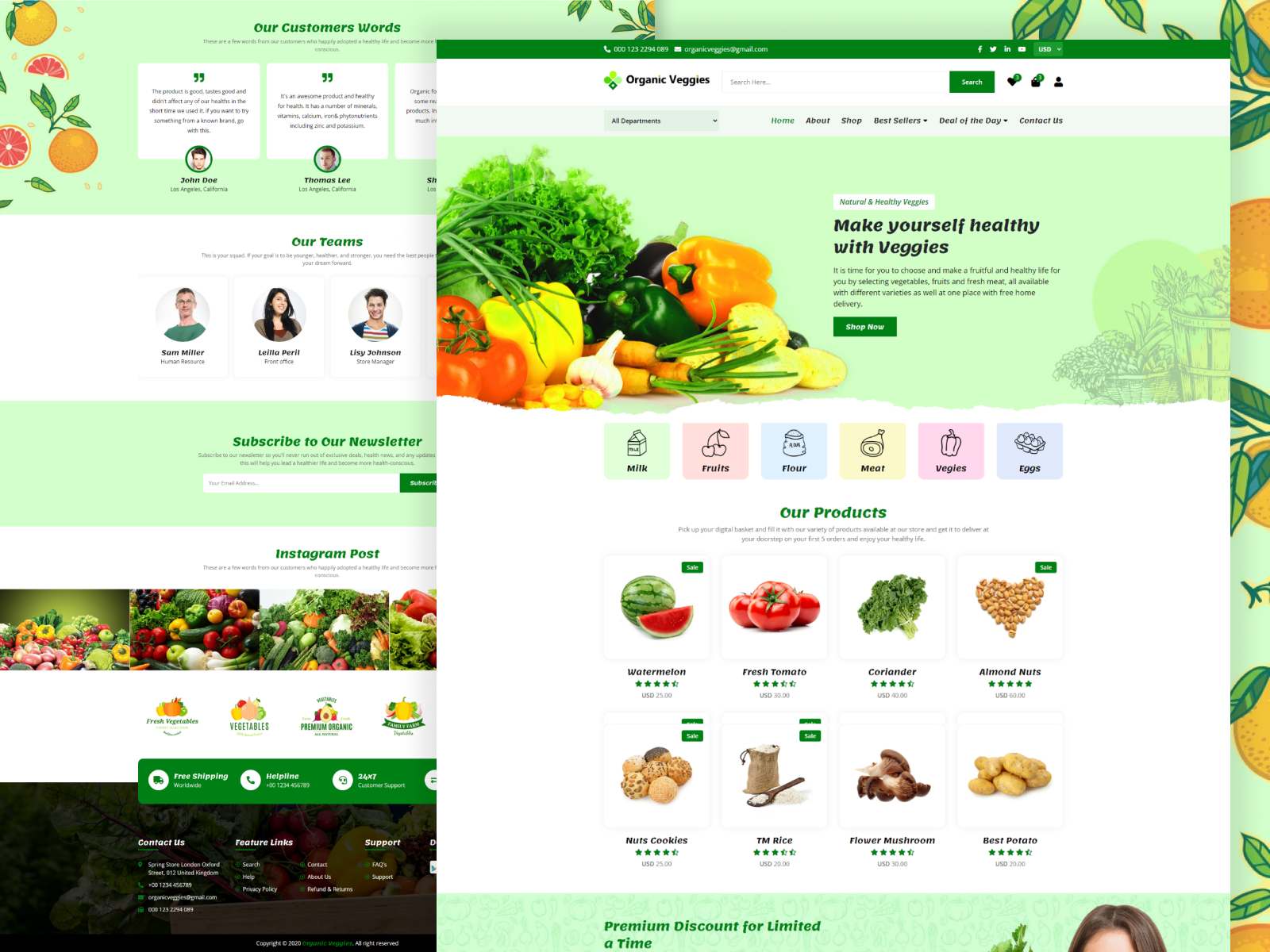 Grocery Ecommerce Store HTML Website Template by Bitrix Infotech Pvt ...
