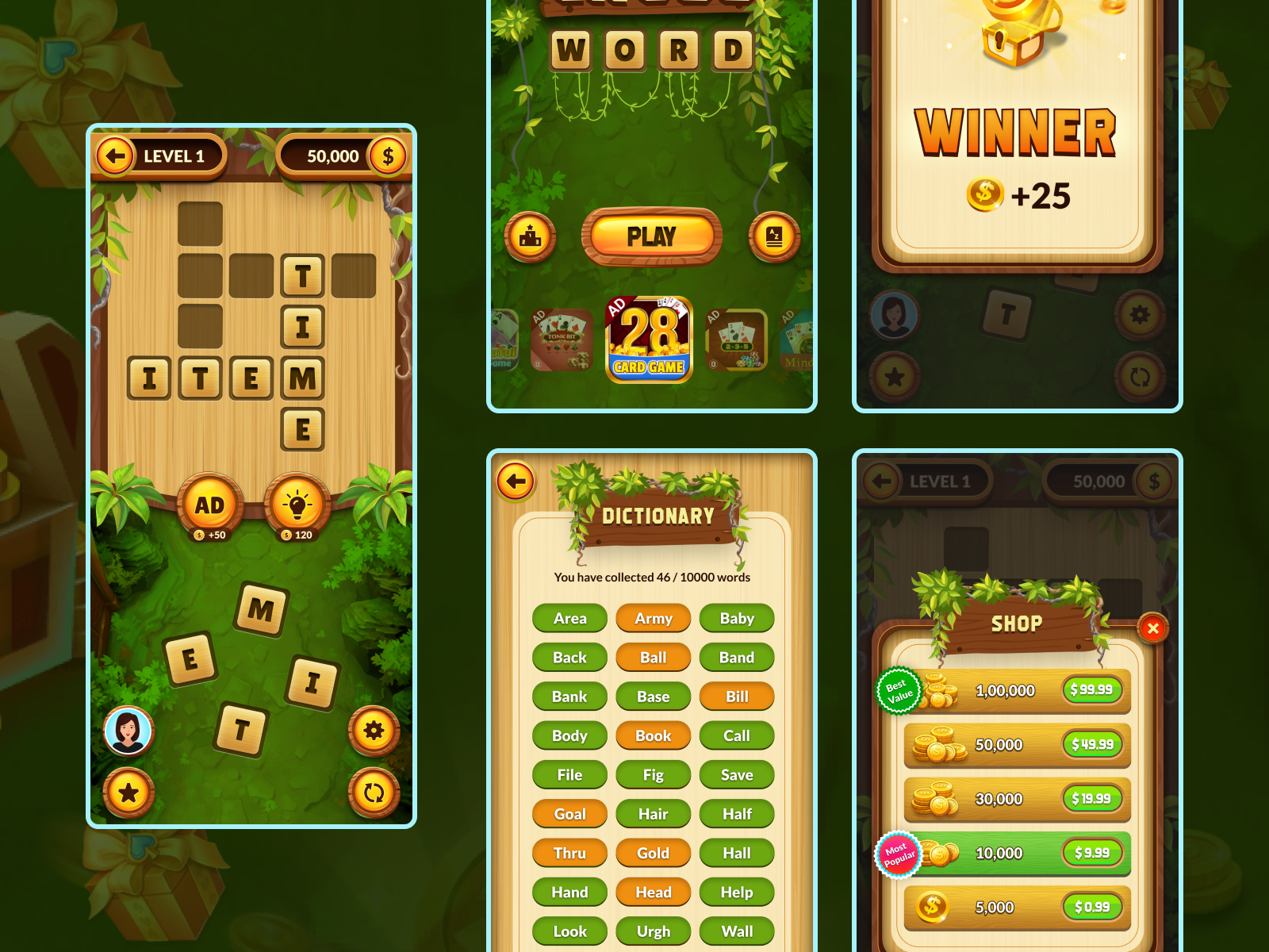 Cross Word Game UI Kit by Bitrix Infotech Pvt Ltd on Dribbble