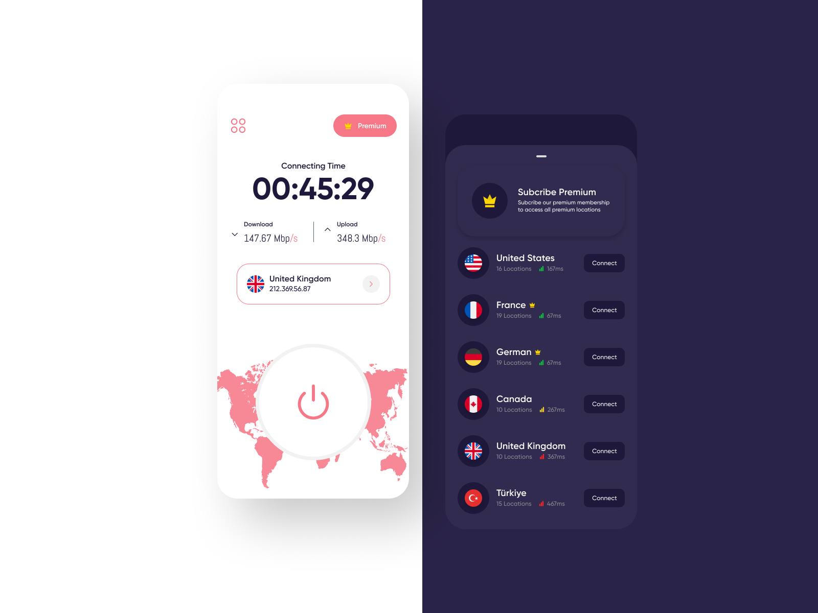 Vpn App UI Design by Imam Mehedi on Dribbble
