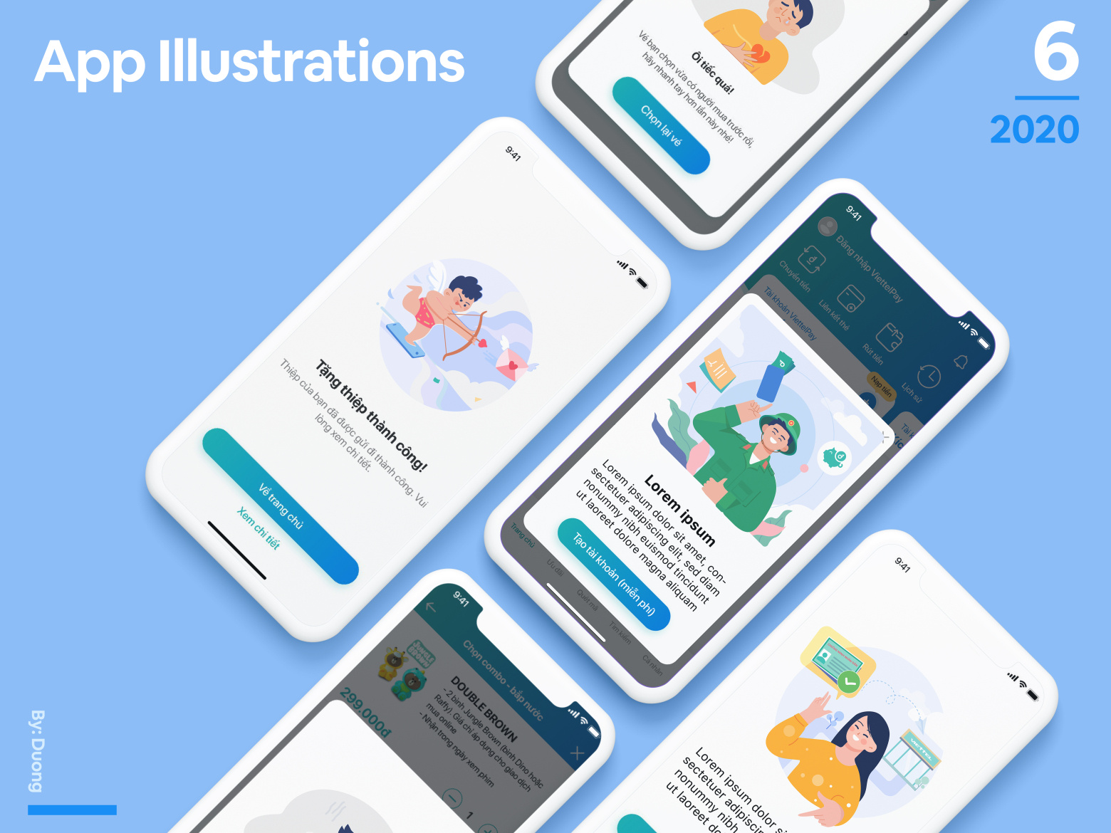 Mobile App Illustrations Set by Duong Hai on Dribbble