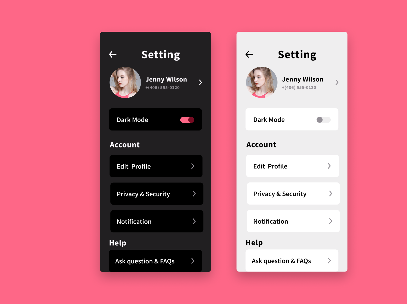 Daily UI 007-Setting by Samar Bhardwaj on Dribbble