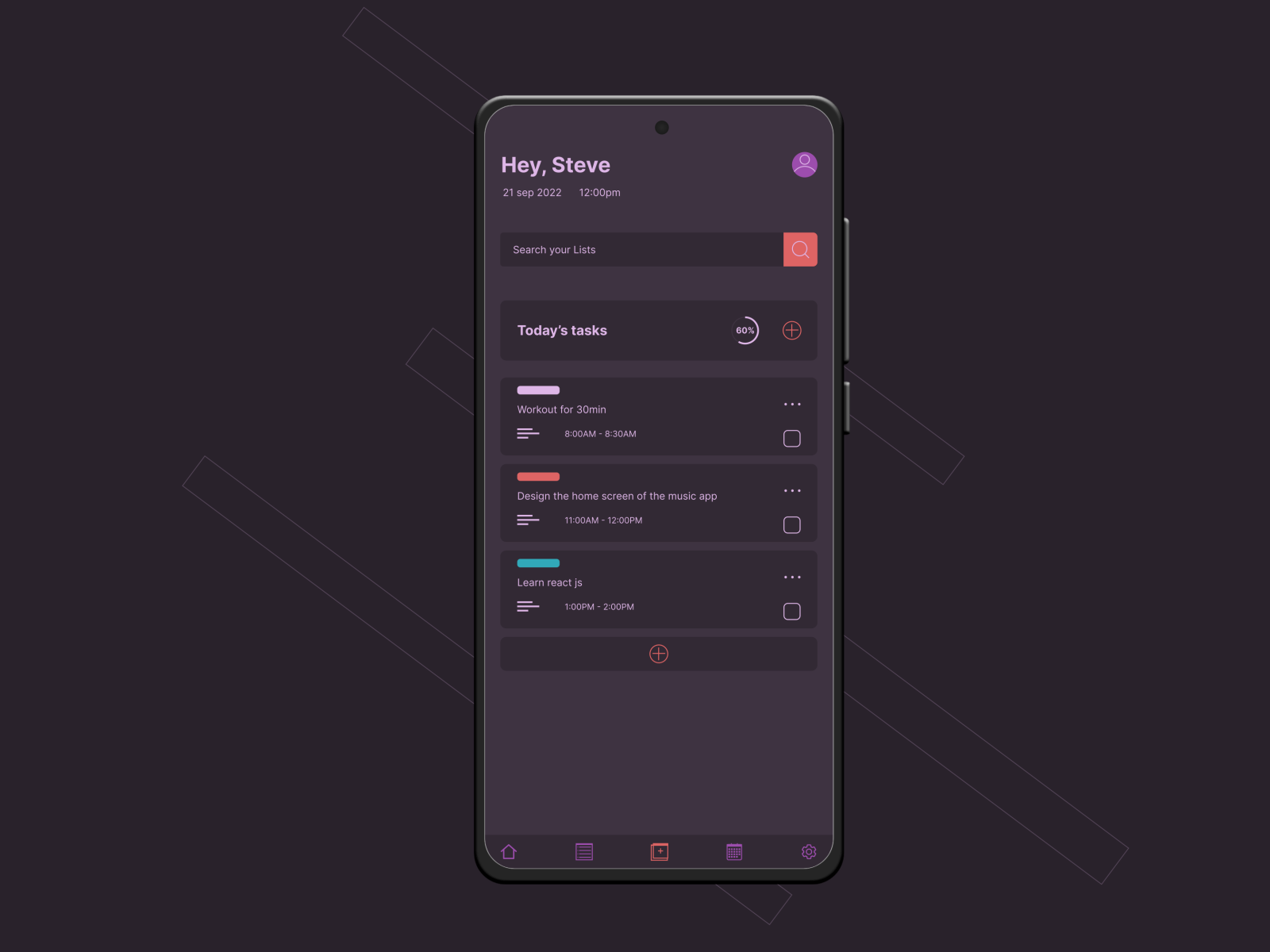 A To-do list mobile app design by Rishikumar Chaudhari on Dribbble