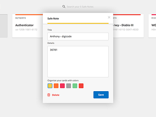 Safe Note - Detail by Jean-Patrick Sens on Dribbble
