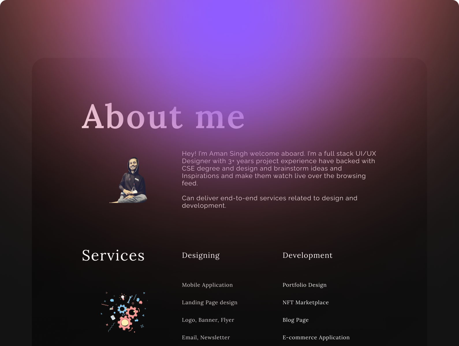 Short Portfolio Design by Aman Singh on Dribbble