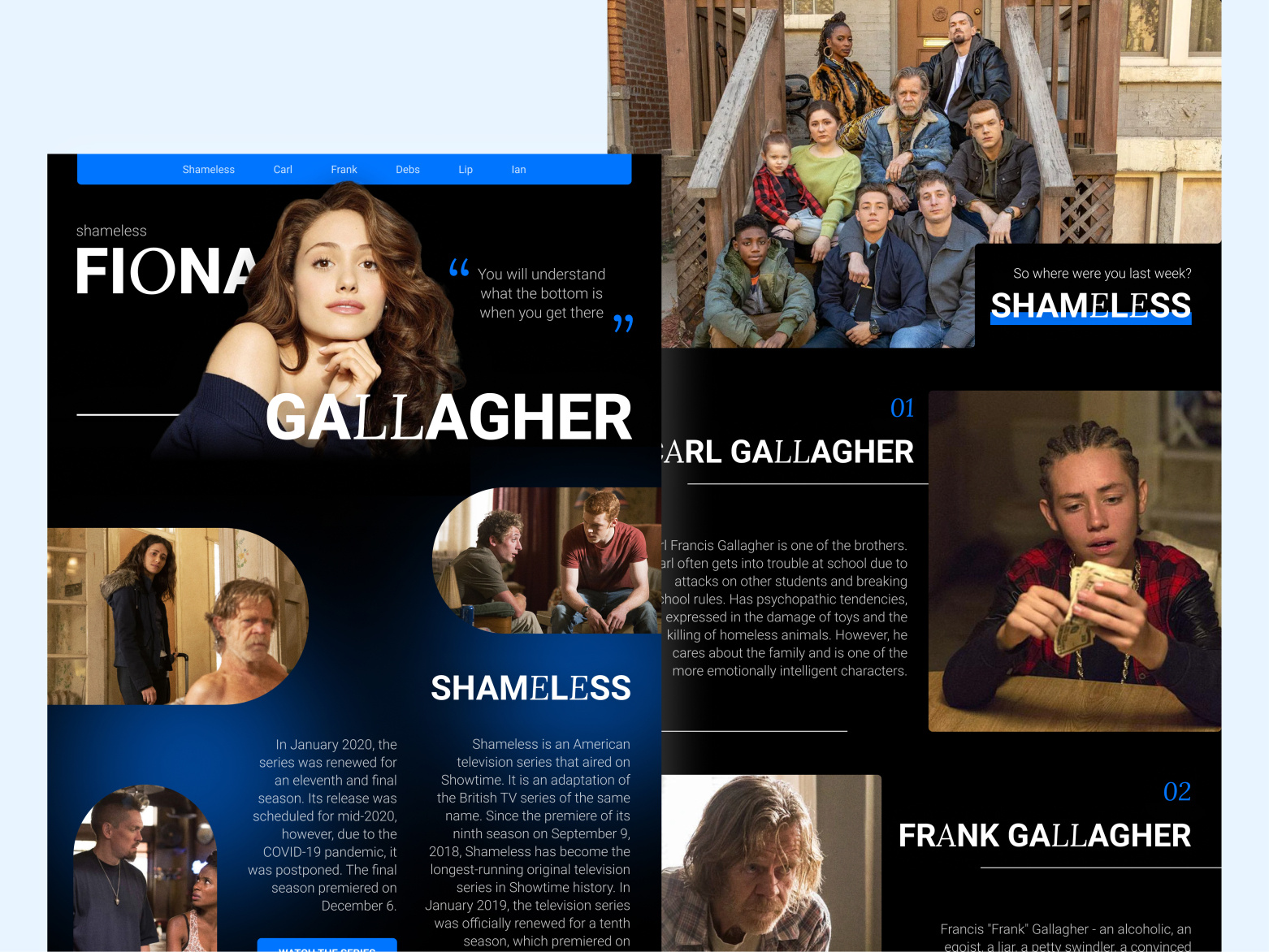 Website "Shameless" by Valia Koch on Dribbble