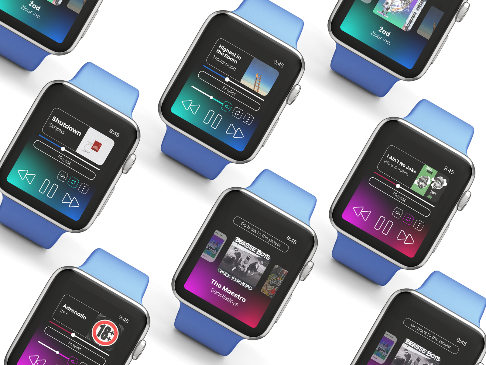 Music player for Smart Watch by Dobrivoje Stojanović on Dribbble