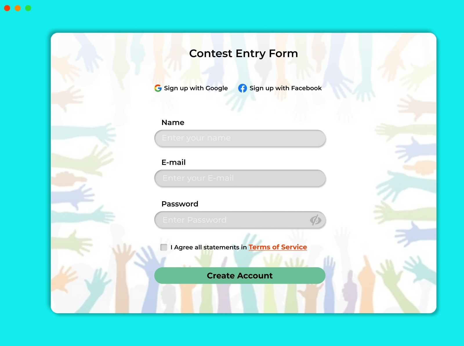Contest Sign Up Page by Awanish Kumar Singh on Dribbble