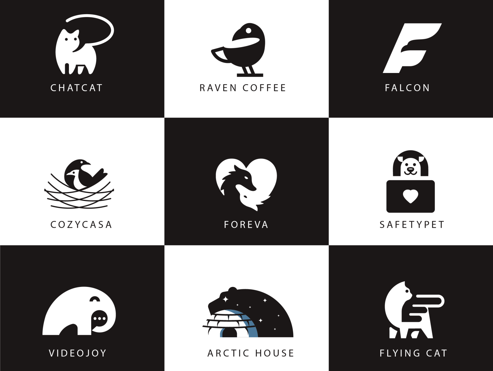 negative space logos by Badr errouichaq on Dribbble